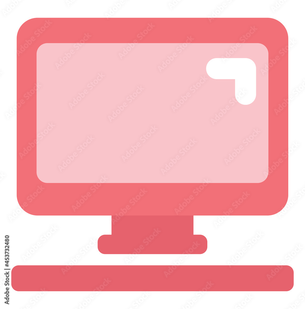 Red computer, illustration, vector on a white background. Stock Vector ...