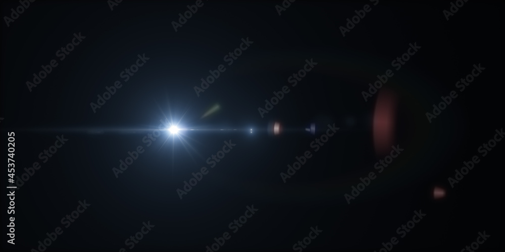 Beautiful digital light flare. Abstract Glowing light effect lens flare ...