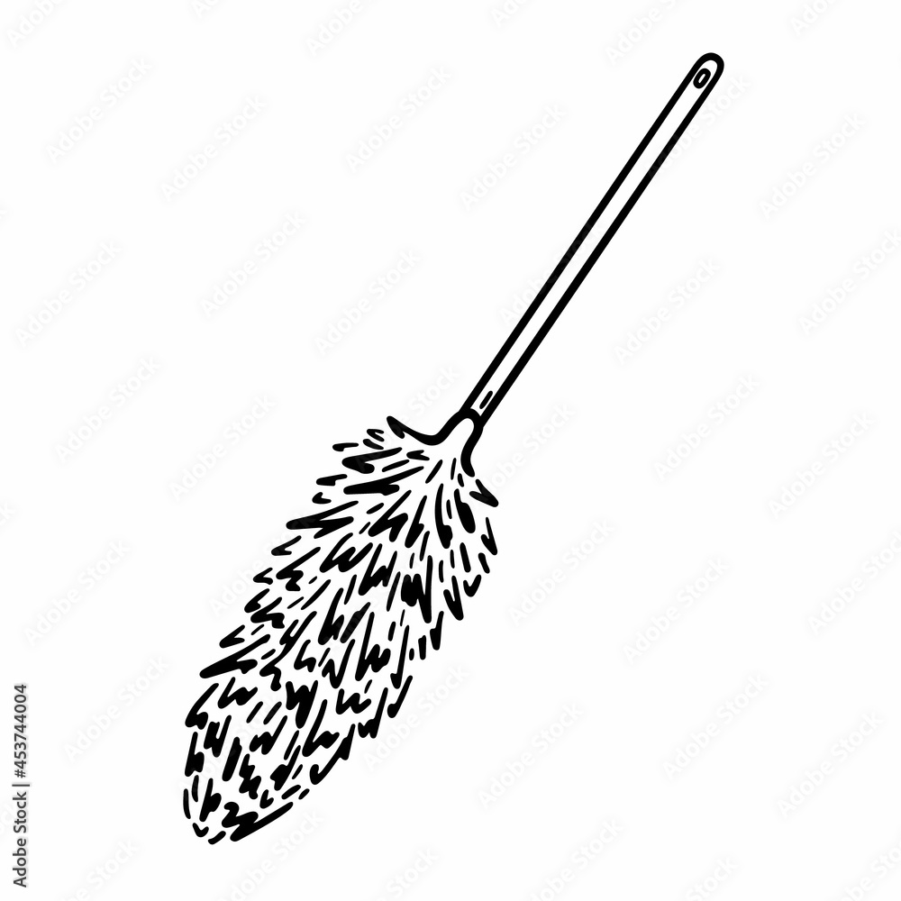 Duster with long handle for cleaning isolated on white background ...
