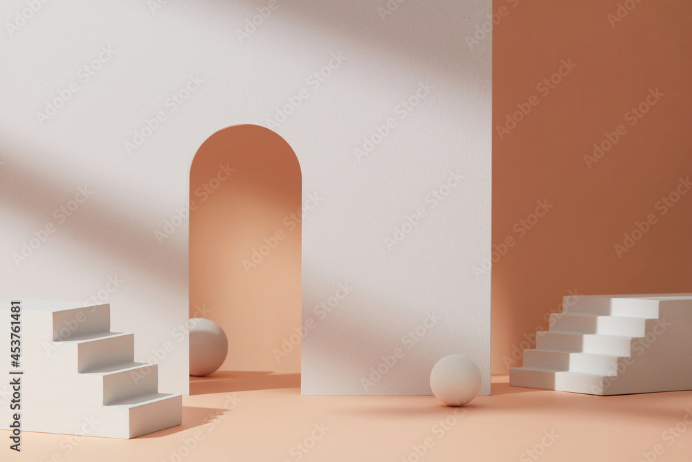 Contemporary stairs. Abstract geometry posters with minimal ...