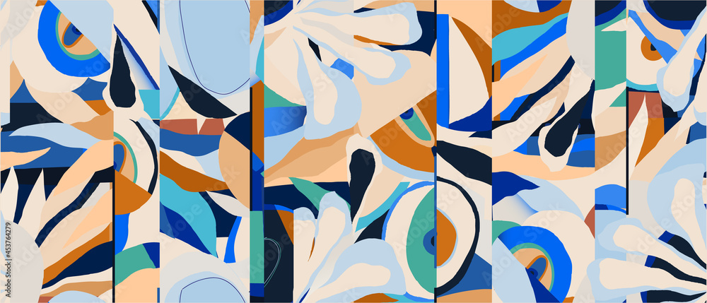 Bright abstract collage trendy print. Contemporary cartoon style ...