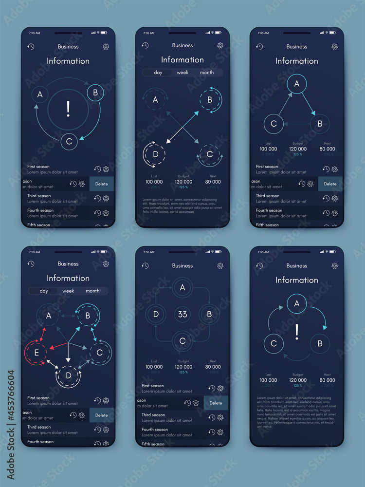Vector graphics infographics with mobile phone. Template for creating ...