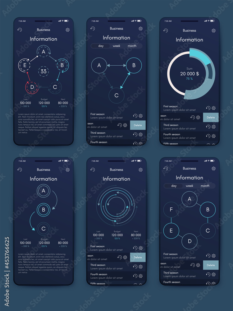 Vector graphics infographics with mobile phone. Template for creating ...