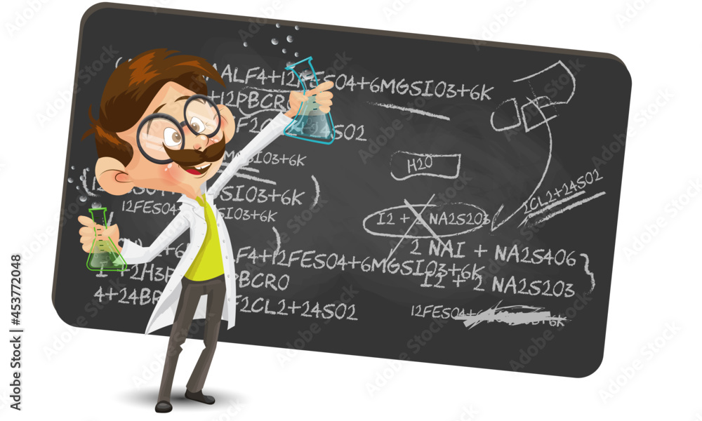 Cartoon Scientist character Making a Discovery vector Illustration ...