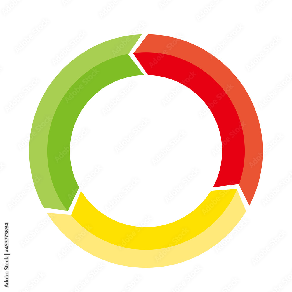Infographics. Pie chart divided into three, chart chart, illustration ...