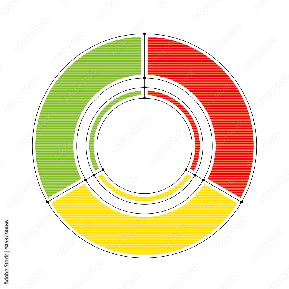 Infographics. Pie chart divided into three, chart chart, illustration, PDCA, business, process ...
