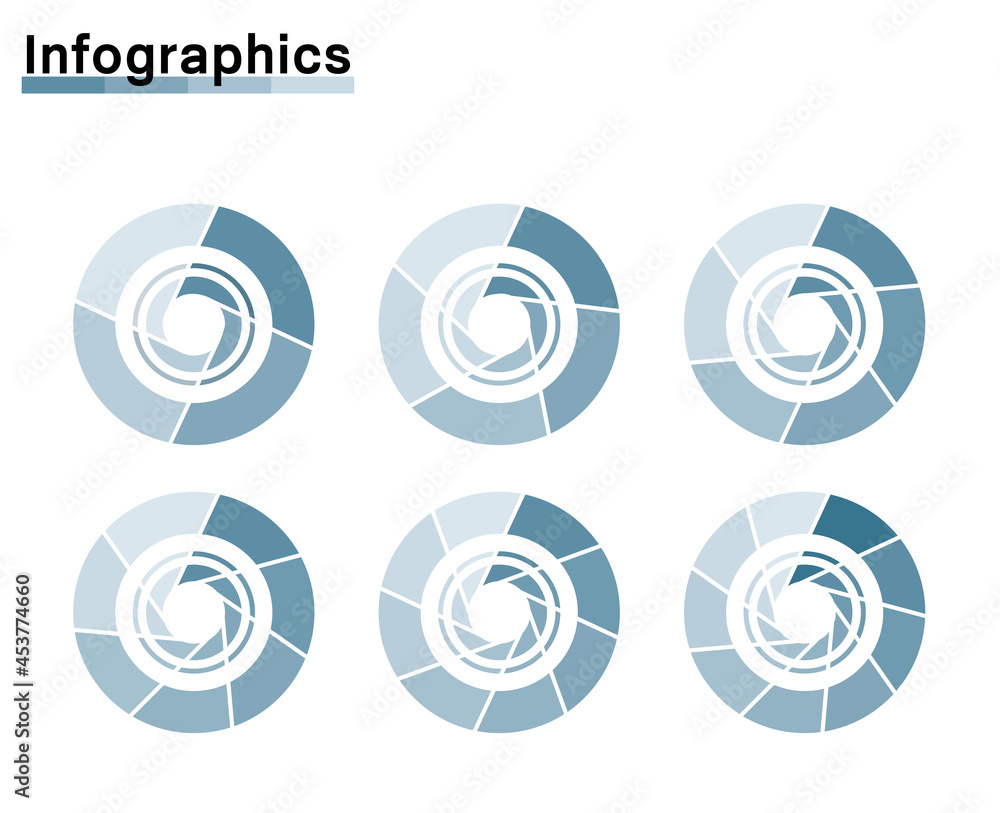 Infographics. Camera shutter type. Pie chart divided into 4-9, set of ... Infographics. Camera shutter type. Pie chart divided into 4-9, set of ...