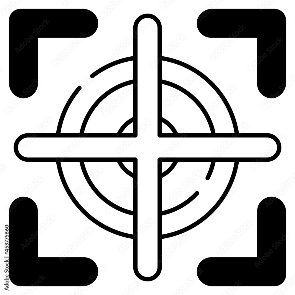 eye inside reticle, icon of eye tracking Stock Vector | Adobe Stock