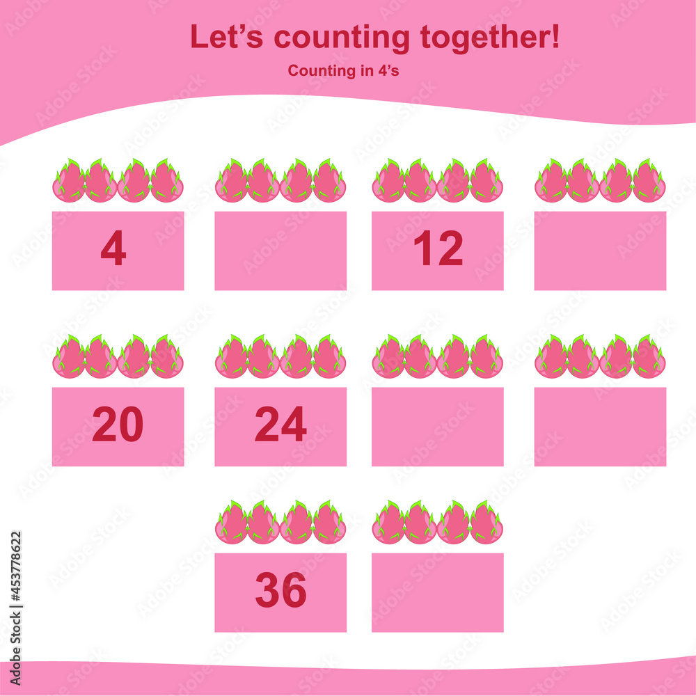Counting Dragon Fruit for children. Fruit Counting Math Worksheet ...