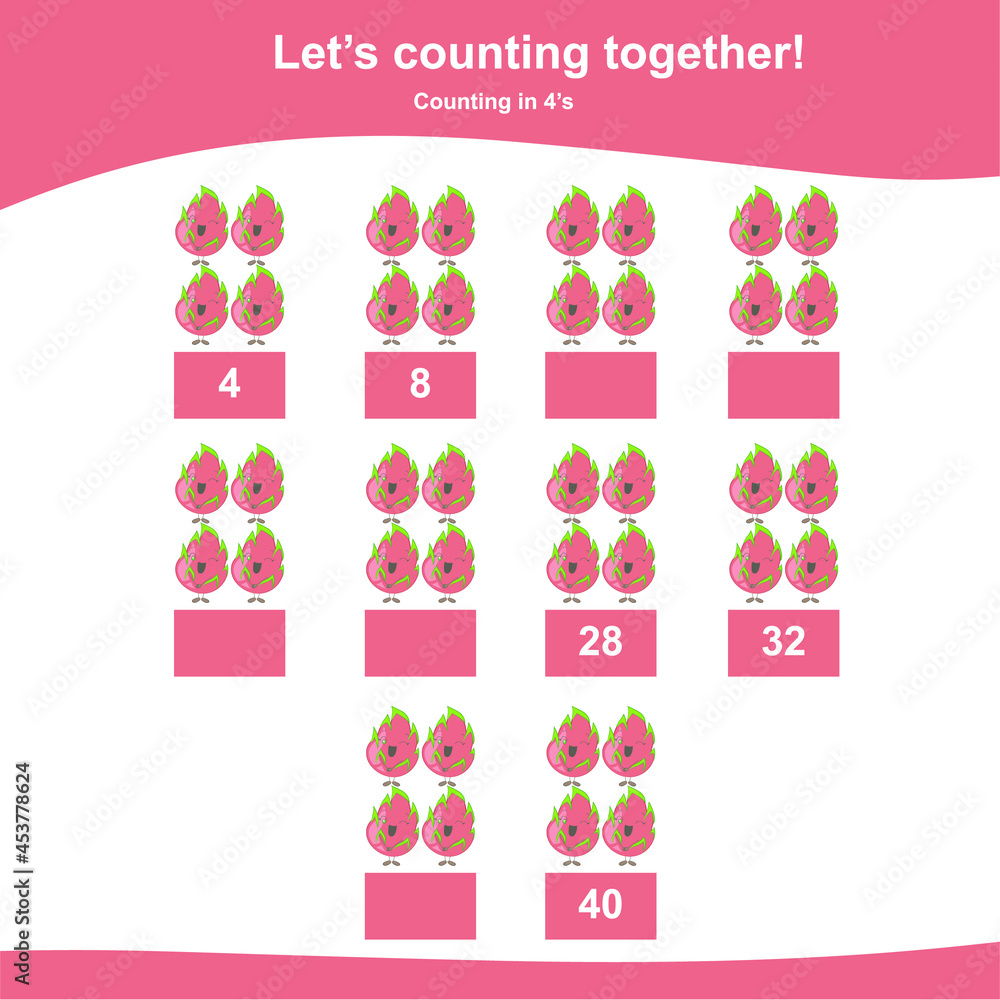 Counting Dragon Fruit for children. Fruit Counting Math Worksheet ...