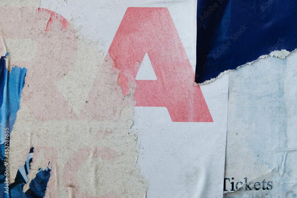 Torn poster background. Abstract retro texture. Vintage urban street ...