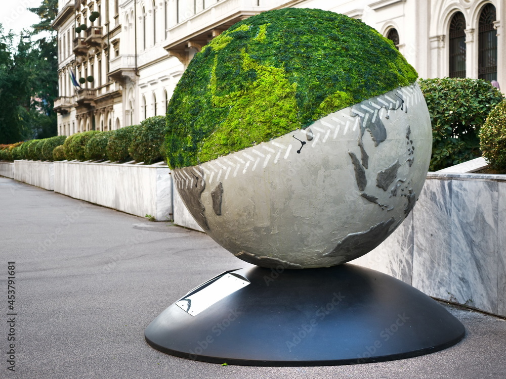 The open-air exhibition one hundred globes for the environment in the ...