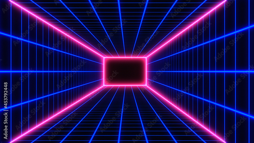 Abstract sci-fi grid or wireframe net footage. Hight technology. Space ...
