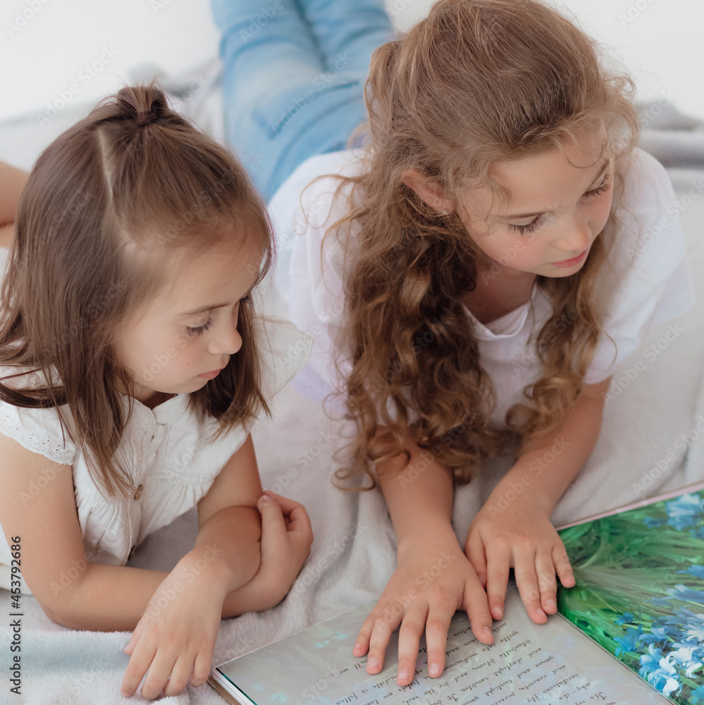 Preschool children learn alphabet using cards, bricks and toys Stock ...