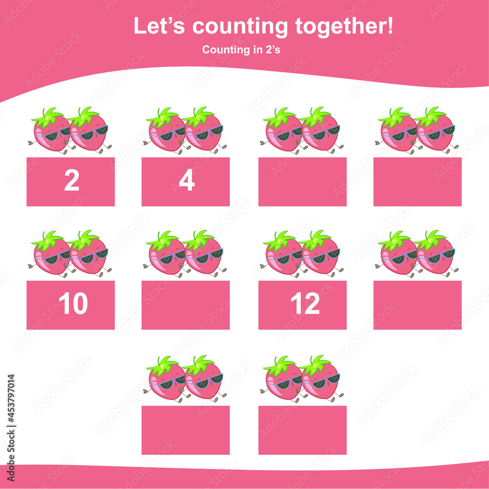 Counting strawberry for children. Fruit Counting Math Worksheet ...
