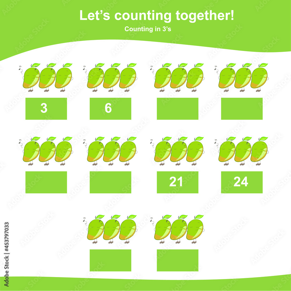 Counting Mango for children. Fruit Counting Math Worksheet. Counting in ...