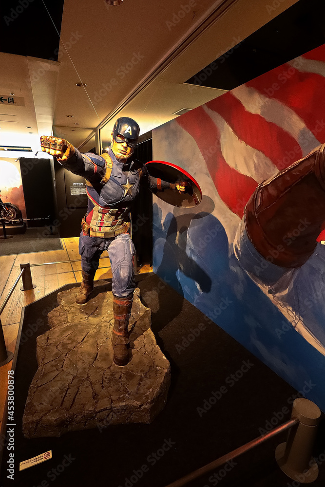 Osaka,Japan - Aug 25, 2020 : Captain America full armor suit action ...