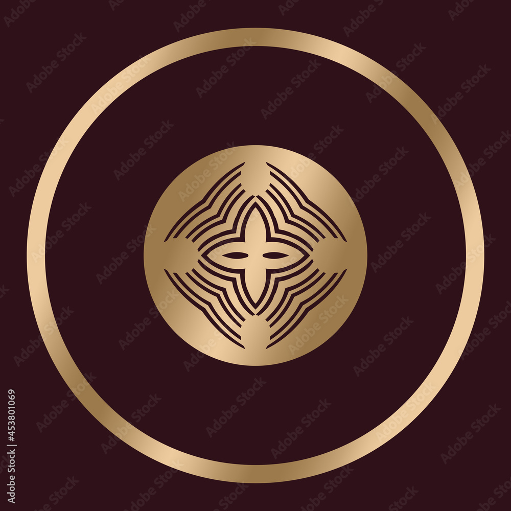 Golden Company Logo on a burgundy background. Business card design ...