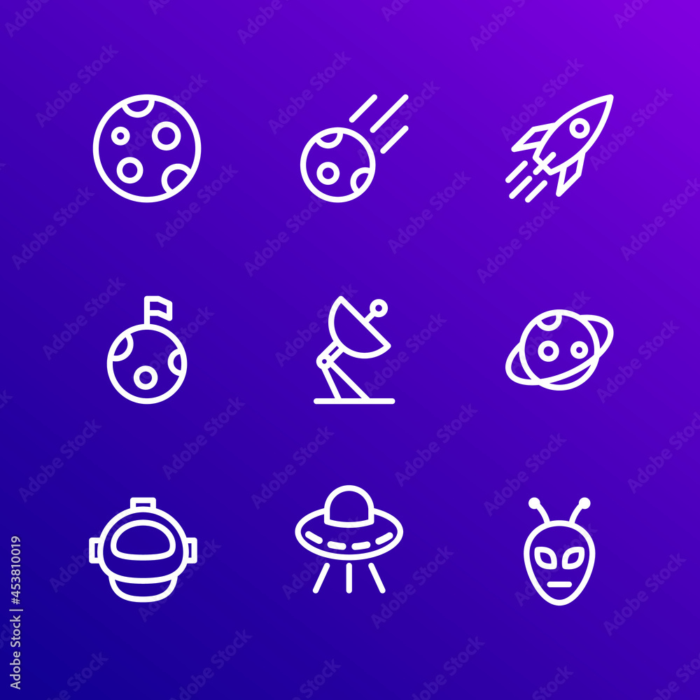 Space Icons, you can use for ui ux design or print design Stock Vector ...