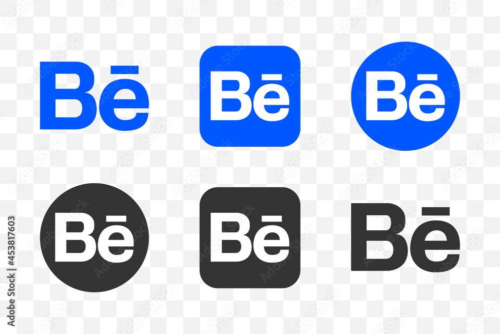 Behance logo collection in different style on a transparent background ...