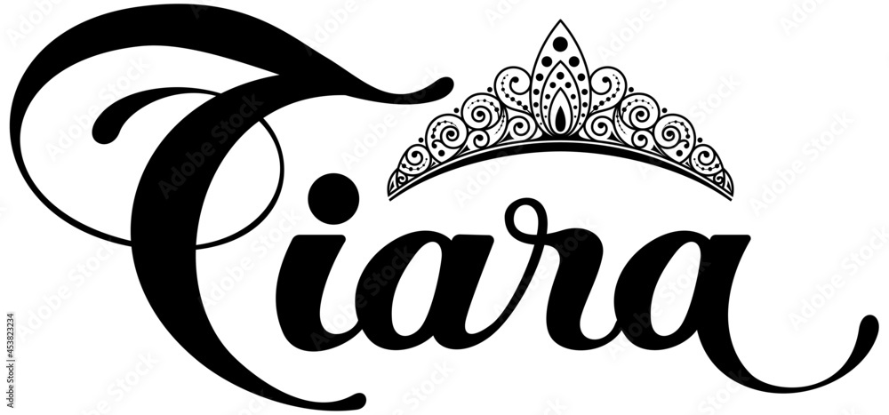 Tiara - custom calligraphy text Stock Vector | Adobe Stock