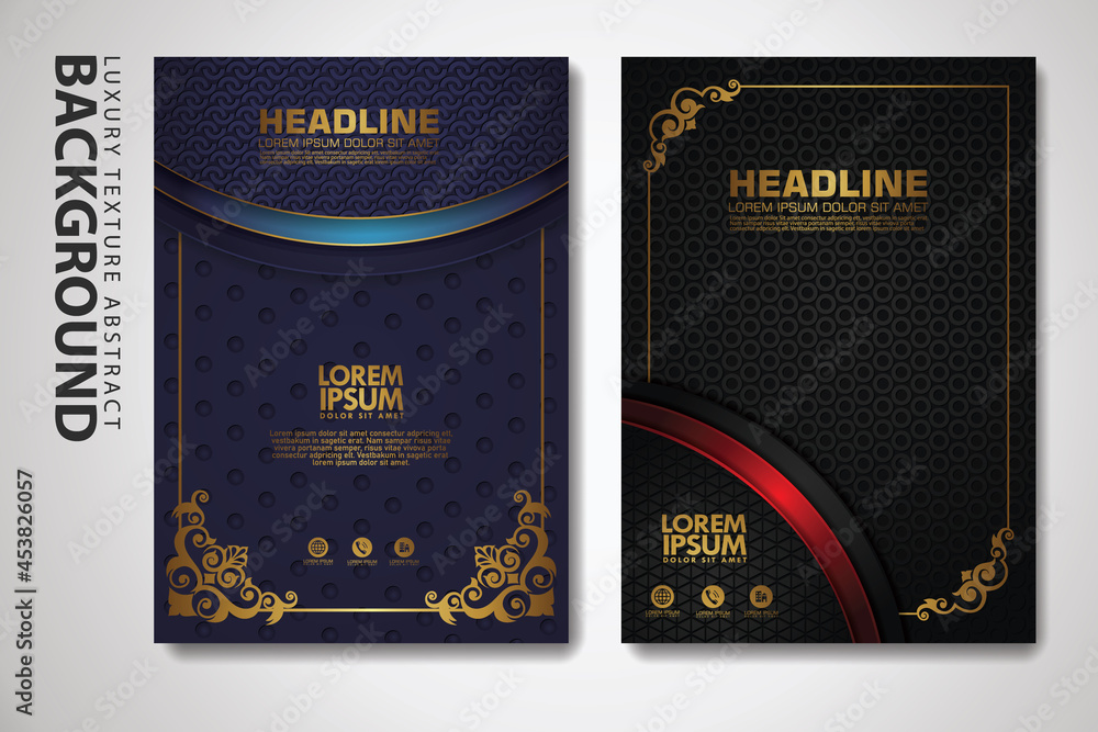 Vector set of cover design template with luxurious color, shine effect ...