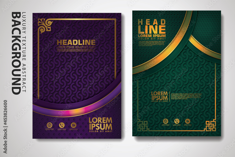 Vector set of cover design template with luxurious color, shine effect ...