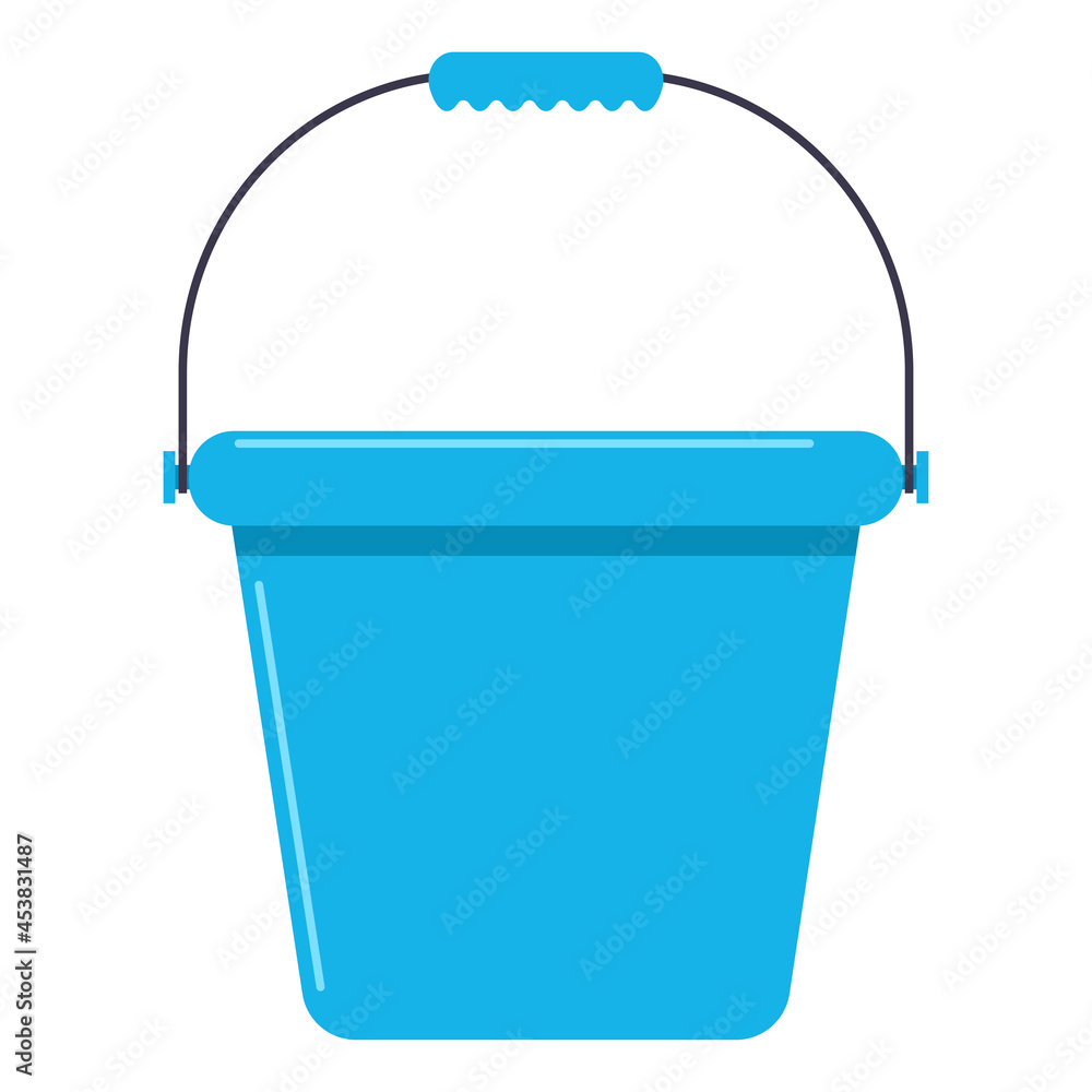 Empty plastic bucket vector cartoon illustration isolated on a white ...