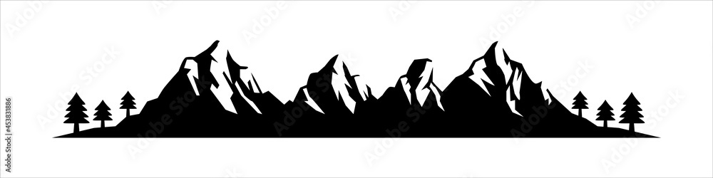Mountains vector design set. Great mountains vector simple illustration ...