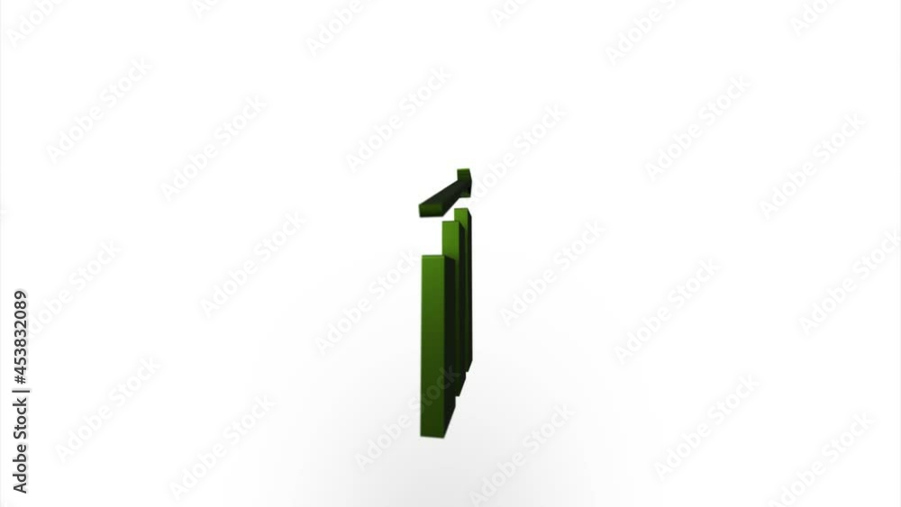 Green business diagram with arrow icon flipping, rotation. Elegant 3d ...