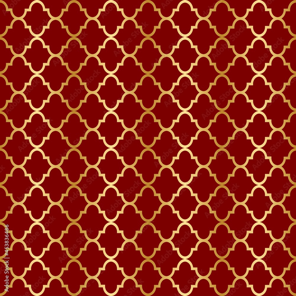 Red gold seamless pattern with regular embellishments..Background like ...