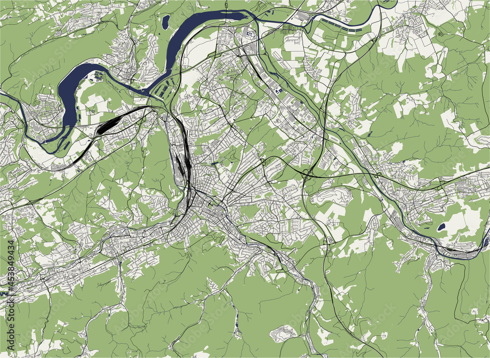 map of the city of Hagen, Germany Stock Vector | Adobe Stock
