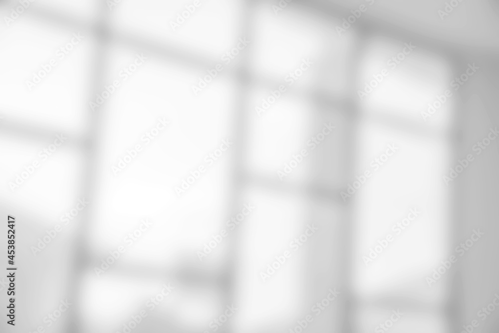 Natural Light and shadow from window overlay effect on white concrete ...