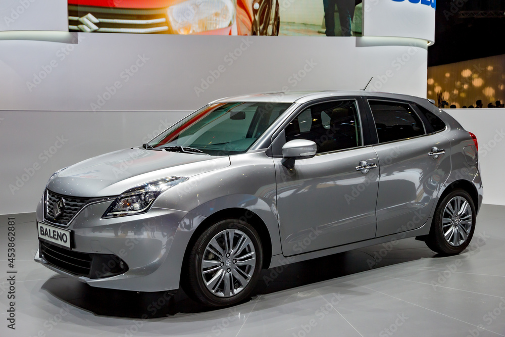 Suzuki Baleno car showcased at the Geneva International Motor Show ...