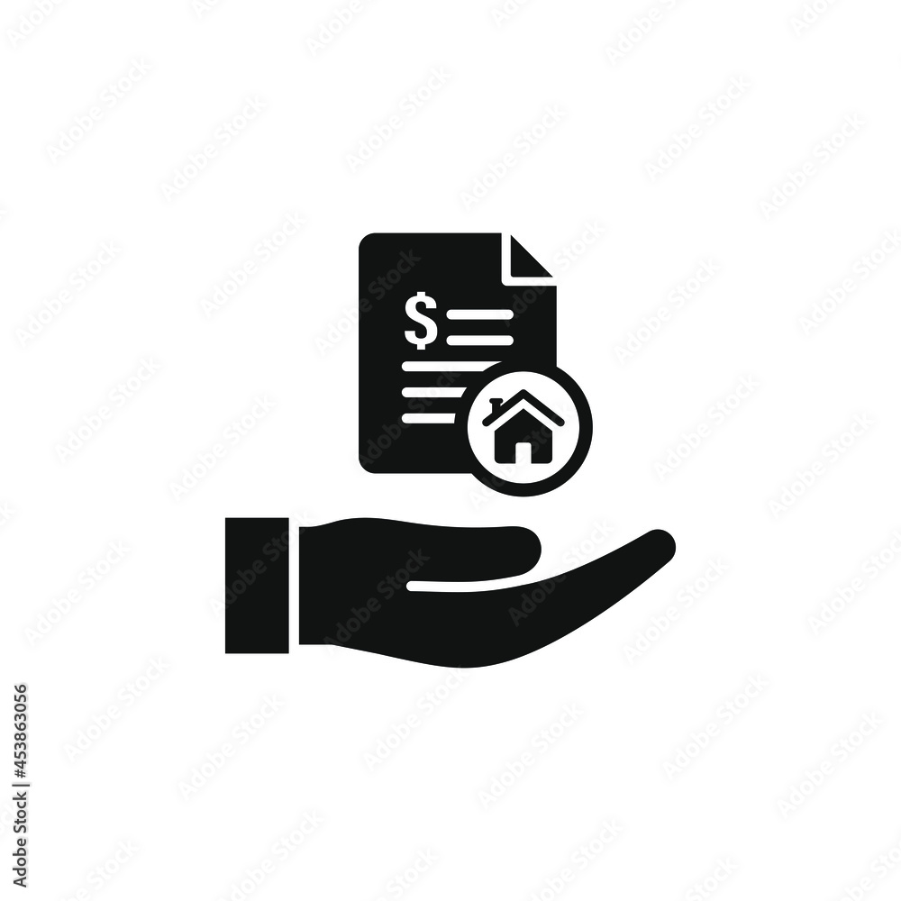 Property valuation icon flat style isolated on white background. Vector ...