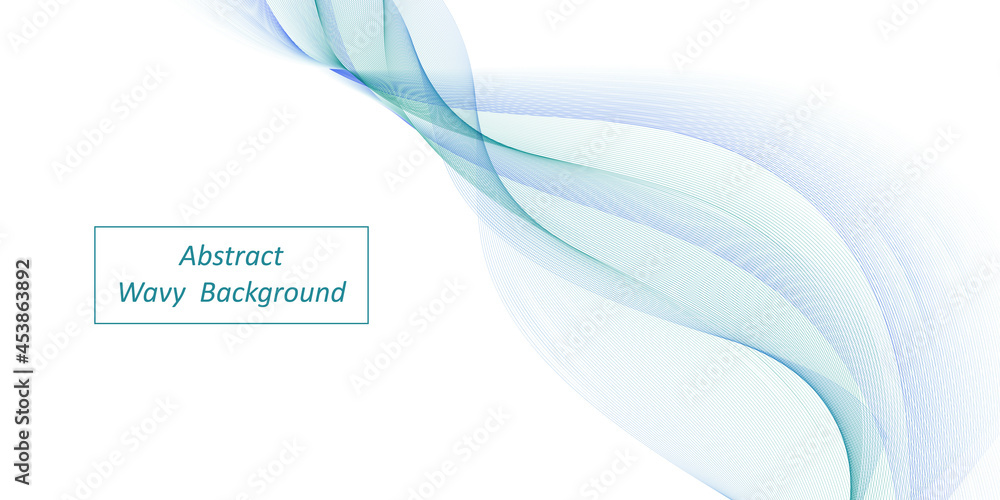 Vettoriale Stock Abstract wave, blue and teal air wind swirl wave ...