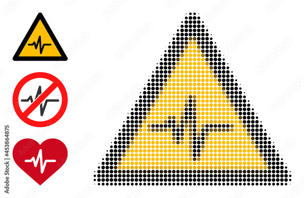 Halftone pulse warning. Dotted pulse warning generated with small ...