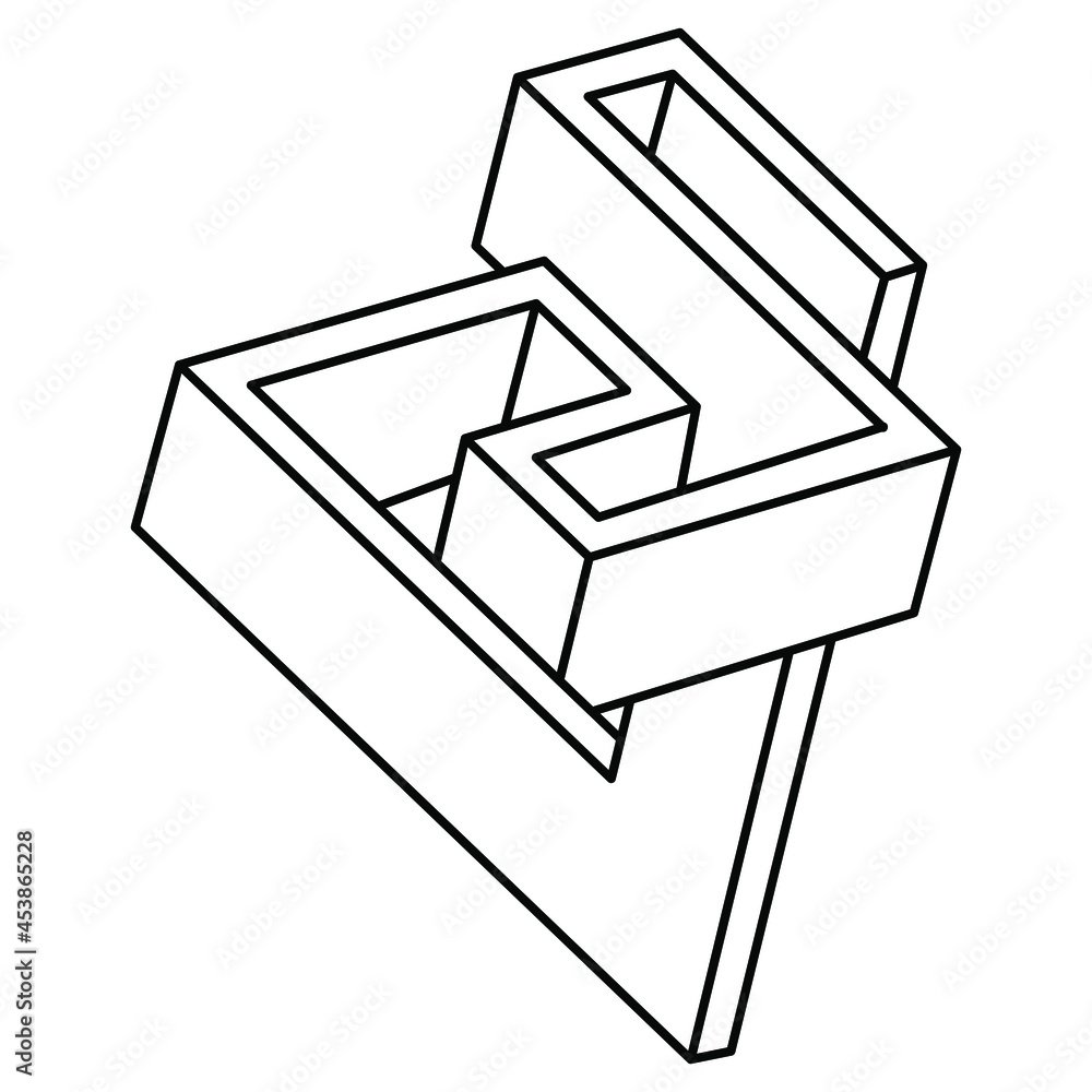 Optical Illusion Shapes Impossible Objects Op Art Figures Line Art Unreal Geometric Shape