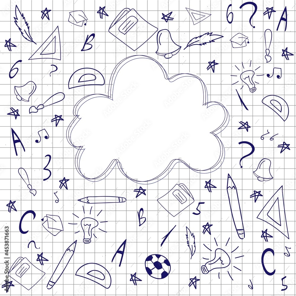 School background concept with school drawings. Vector Stock Vector ...