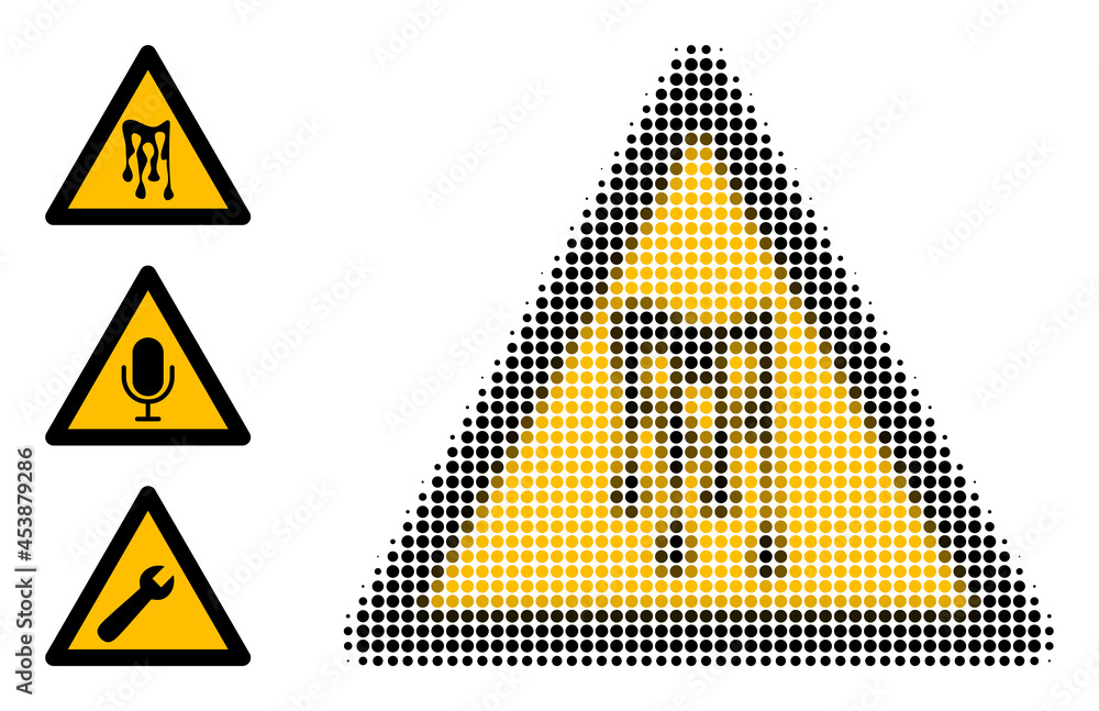 Halftone melting sticky warning. Dotted melting sticky warning ...