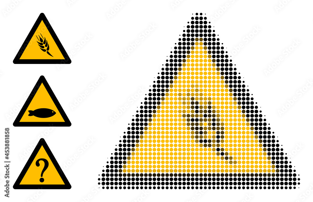 Halftone cereal warning. Dotted cereal warning designed with small ...