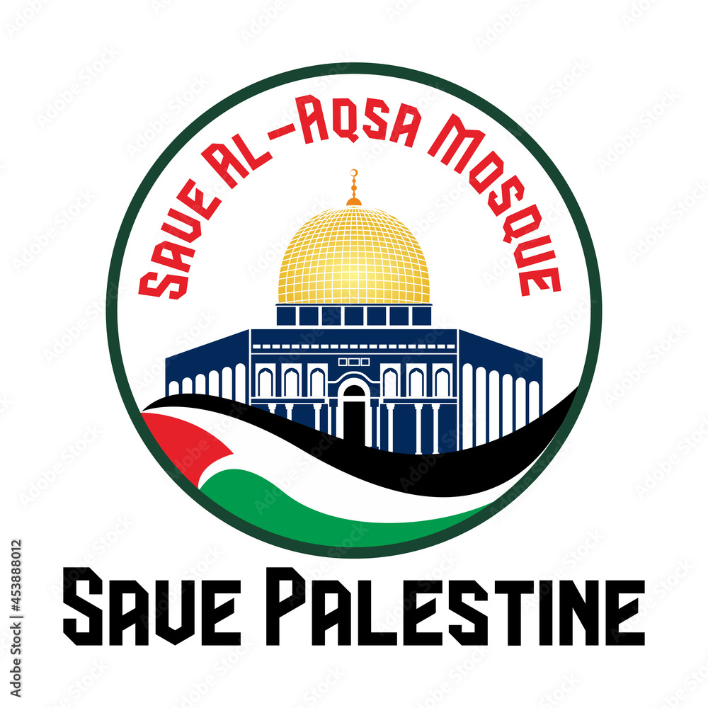 save al aqsa mosque save palestina, illustration design Stock Vector ...