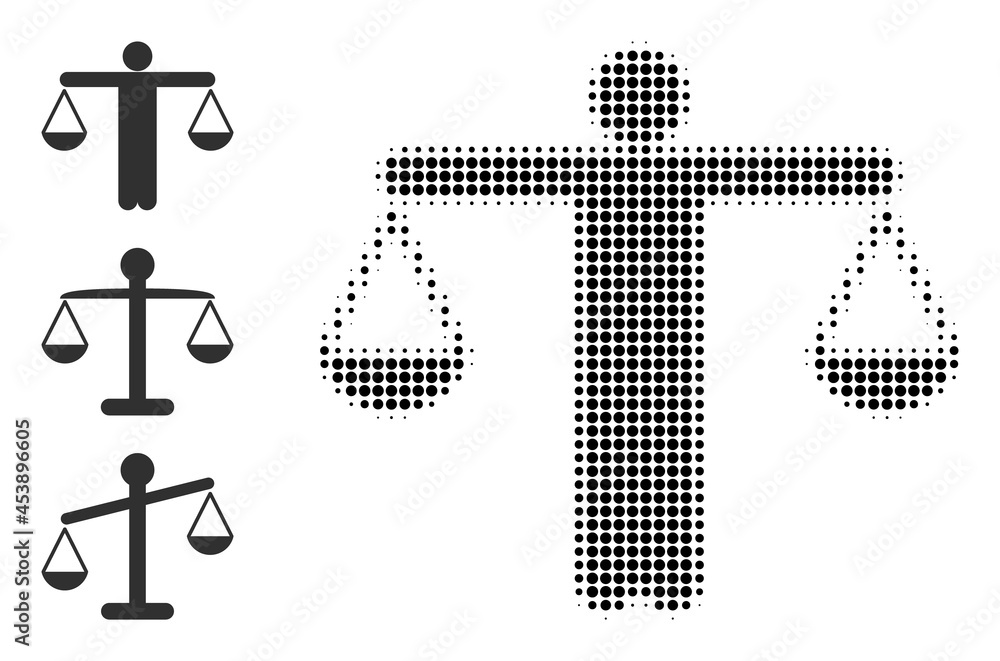 Halftone judge balance. Dotted judge balance generated with small round ...