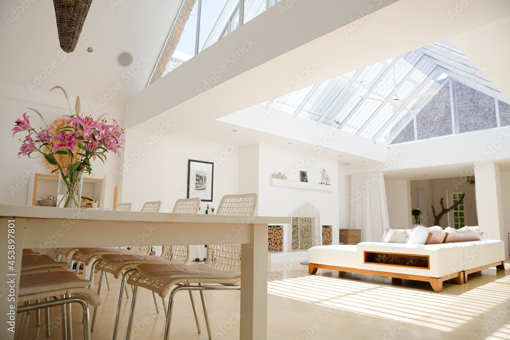 Open floor plan of modern house Stock Photo | Adobe Stock