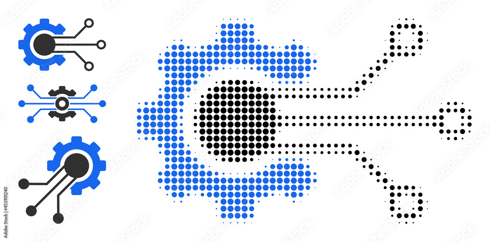 Halftone gear solution. Dotted gear solution generated with small ...