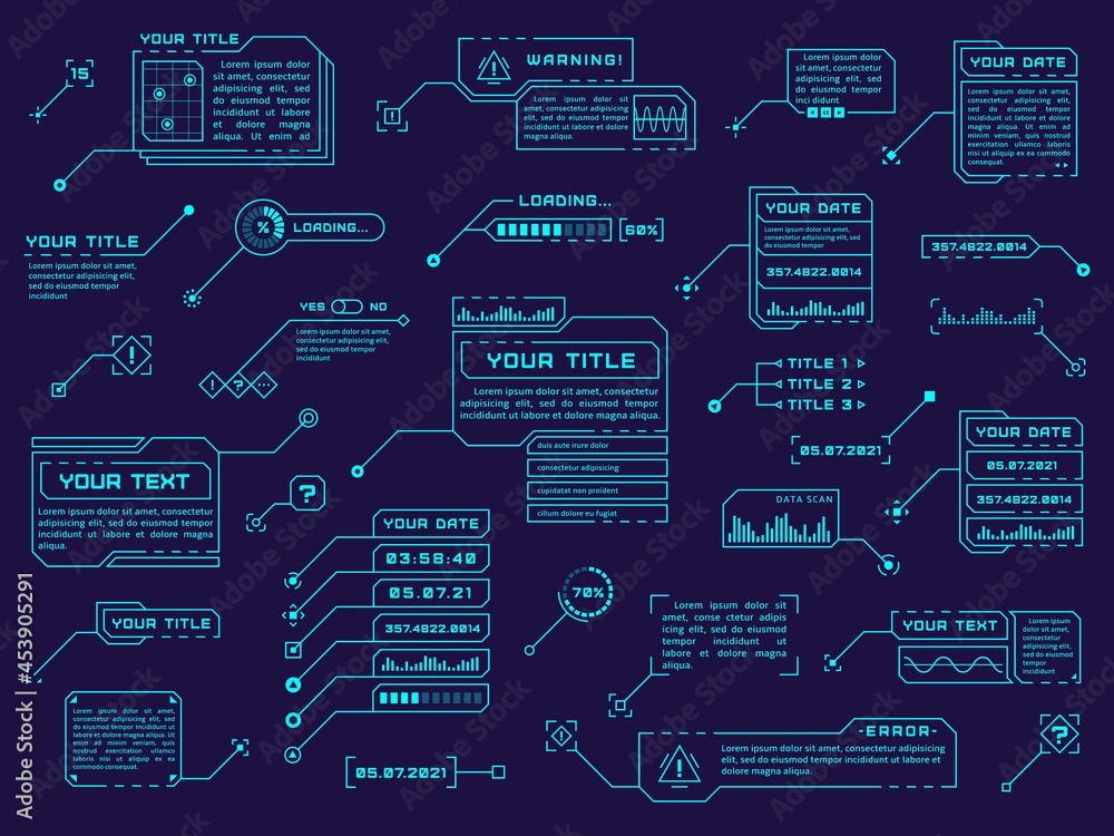 Callout elements. Futuristic design, text callouts panel. Gaming ...