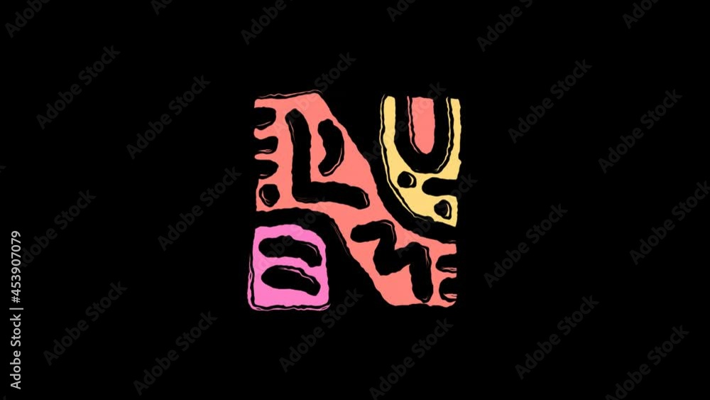 Letter N. Animated Cartoon, grunge Curved lines, Shake twitch effect ...