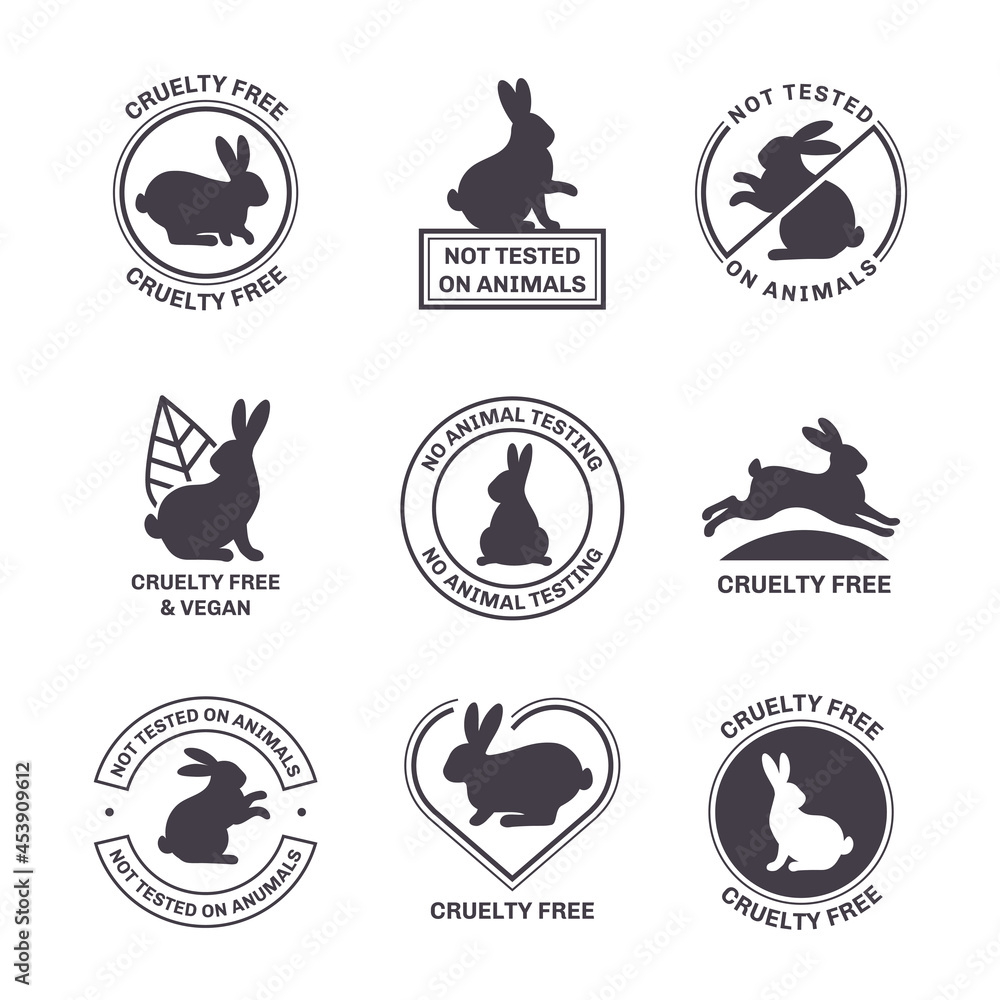 Not tested on animals icons set isolated on white background. Vector ...