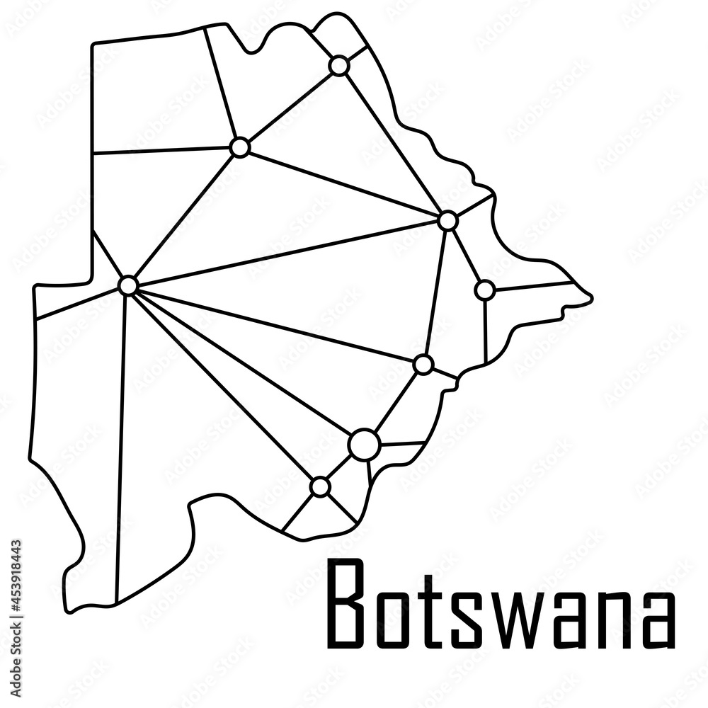 Botswana map icon, vector illustration in black isolated on white ...