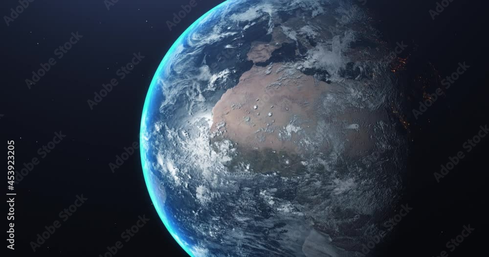 Planet Earth Rotates In Space 3D animation Stock Video | Adobe Stock